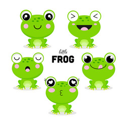 Cartoon frog flashcard for children Royalty Free Vector