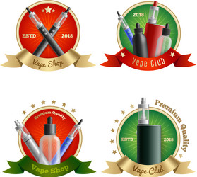 Vape Stickers Set Vector Images (52)