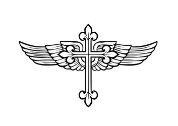 Cross and wings Royalty Free Vector Image - VectorStock