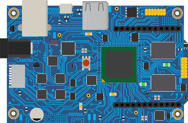 Diy electronic mini board with a micro-controller Vector Image