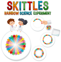 Rainbow walking water science experiment Vector Image