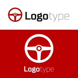 Red steering wheel icon isolated on white Vector Image