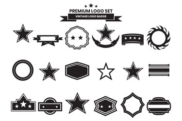 Star logos and badges in vintage style Royalty Free Vector