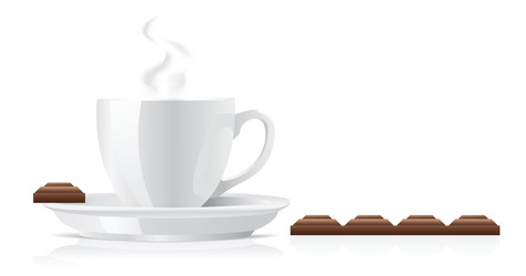 Black instant coffee cup and beans ads design hot Vector Image