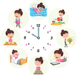 Kids daily routine activities Royalty Free Vector Image