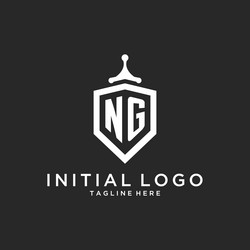 Letter ng logo monogram emblem style with crown Vector Image