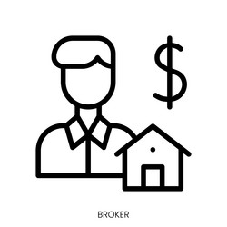 Broker icon line art style design isolated Vector Image