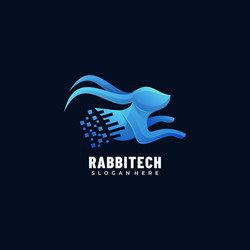 Abstract tech rabbit logo design with colorful Vector Image
