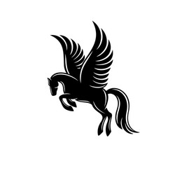 Angry pegasus flying horse majestic Royalty Free Vector