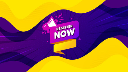 Register now paper banner free registration tag Vector Image