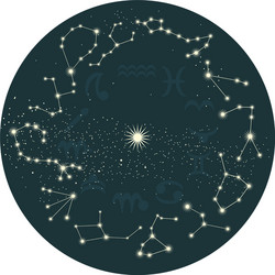 Zodiac signs in form of lines dots connected Vector Image