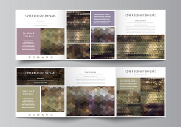 Business templates for tri fold square design Vector Image
