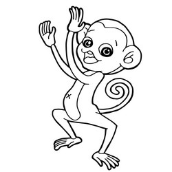 Cute Monkey Coloring Page Vector Images (over 710)