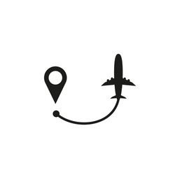 Flight route plane icon airplane icon with route Vector Image