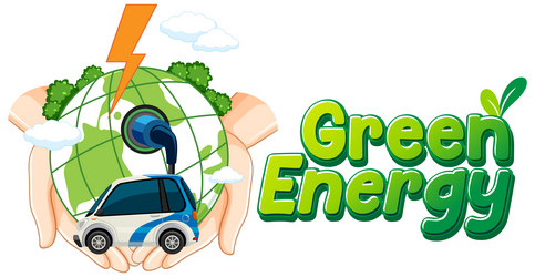 Green energy logo banner concept Royalty Free Vector Image