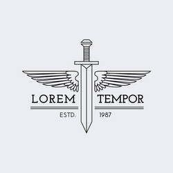 Logo in outline style Royalty Free Vector Image