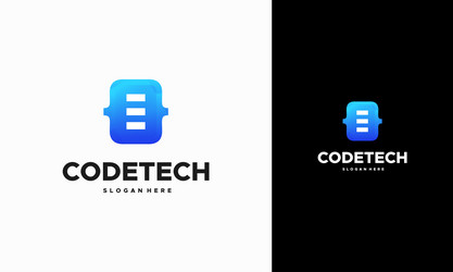 Modern coding logo designs concept programmer Vector Image