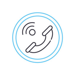 Phone call line icon outline symbol Royalty Free Vector