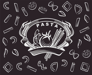 Set of pasta elements Royalty Free Vector Image
