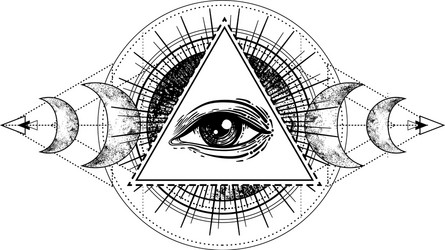 Eye of providence masonic symbol all seeing Vector Image