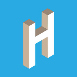 Isometric letter h Royalty Free Vector Image - VectorStock