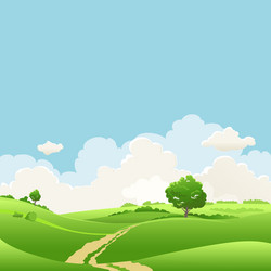 Cartoon spring landscape Royalty Free Vector Image