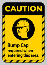 Warning sign bump cap required when entering Vector Image
