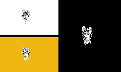 Head devil women outline design Royalty Free Vector Image