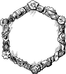 Mechanical frame hand drawn Royalty Free Vector Image