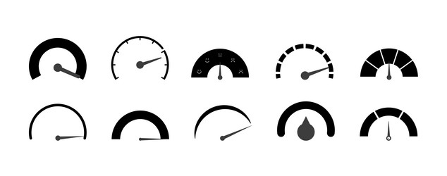 Round control measuring indicator set Royalty Free Vector