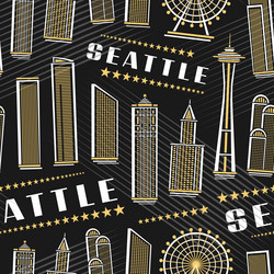 Visit seattle washington Royalty Free Vector Image