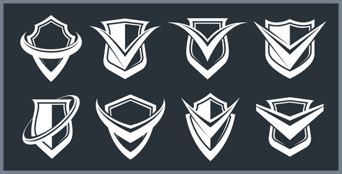Set of different designs shields for branding Vector Image