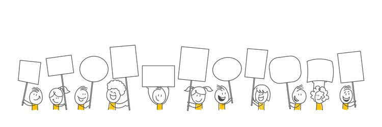 Stick People Holding Banner Vector Images (over 280)
