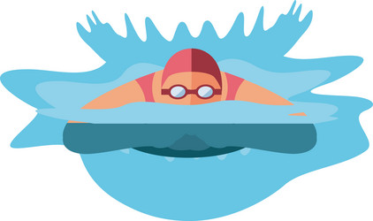 Swimming woman on white background Royalty Free Vector Image