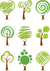 Funky trees Royalty Free Vector Image - VectorStock