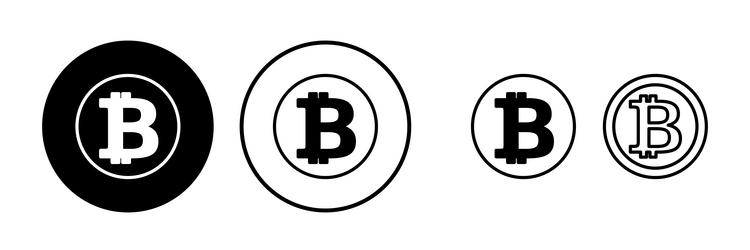 Bitcoin icon payment symbol cryptocurrency logo Vector Image
