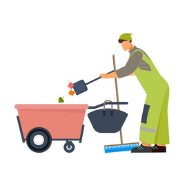 Streets cleaning flat Royalty Free Vector Image