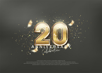 Silver metallic number 20th luxurious and elegant Vector Image