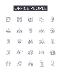 Occupation personnel line icons collection Vector Image