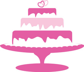 Sweet tiered love wedding cake logo design Vector Image