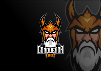 Knight logo design mascot silhouette Royalty Free Vector