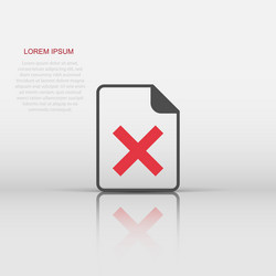 Document error icon in flat style broken report Vector Image