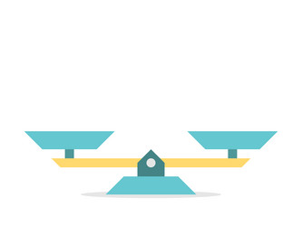 Seesaw scale balance comparison Royalty Free Vector Image