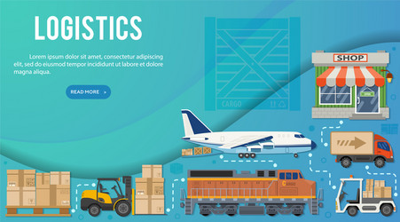 Shipping and logistics banner Royalty Free Vector Image