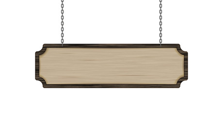 Cartoon wooden signboard banner hanging wood sign Vector Image