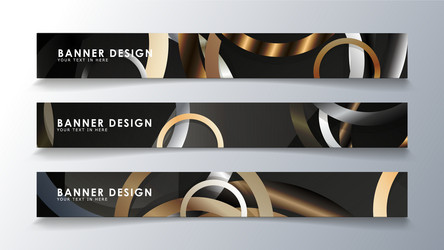 Set rectangular banner with a circle background Vector Image