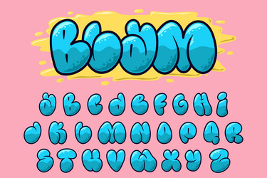 Square alphabet graffiti text letters Royalty Free Vector
