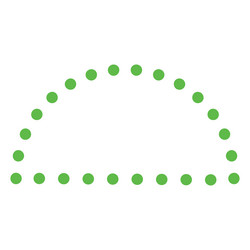Dotted half moon shape flat Royalty Free Vector Image