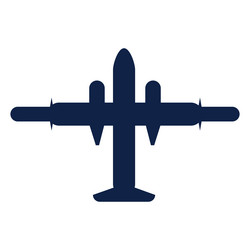 Jet plane top view silhouette Royalty Free Vector Image