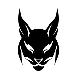 Lynx black icon on white background Royalty Free Vector